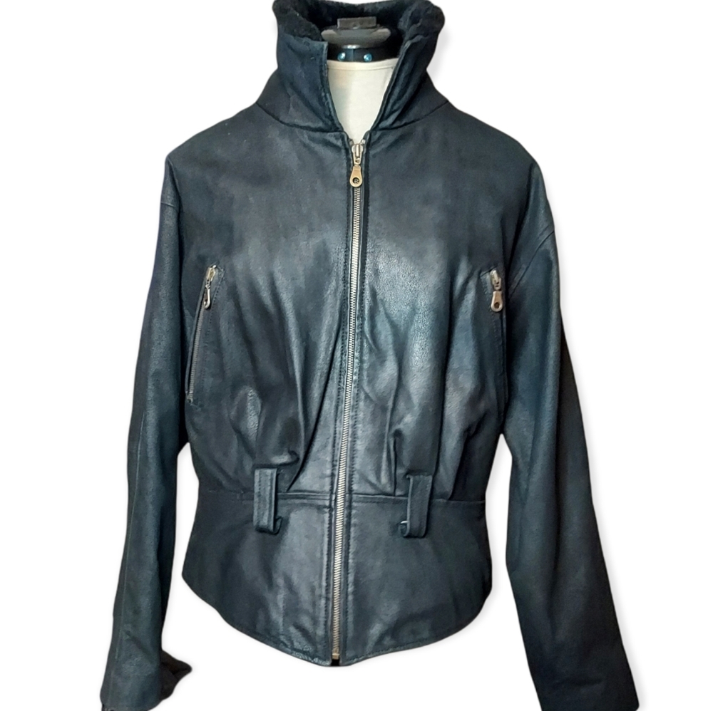 Avanti Country Club Vintage Leather Bomber Jacket Wit… - Gem